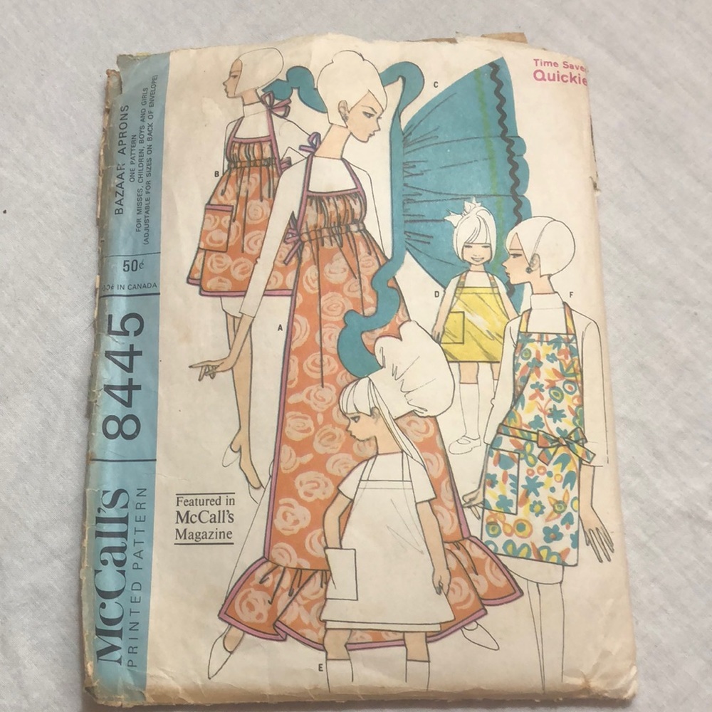 Vintage 1960’s - Mccall #8445 -Sewing Pattern- Apron … - Gem